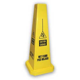 Impact® Caution Wet Floor Lamba Caution Cone – 4-Sided, 25" (Pkg Qty 5)