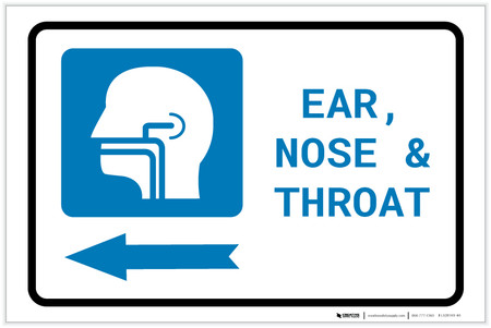 Ears, Nose, and Throat (ENT) Left Arrow with Icon Landscape - Label
