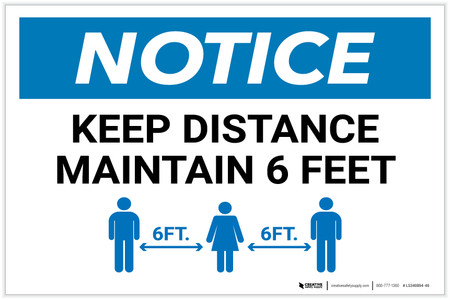 Notice: Keep a Safe Distance with Icon Landscape - Label