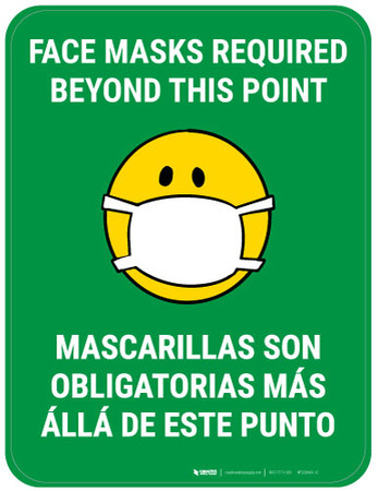 Face Masks Required Beyond This Point Bilingual Spanish with Facemask ...