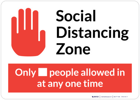 Social Distancing Zone Maximum People Allowed with Icon Red Landscape ...