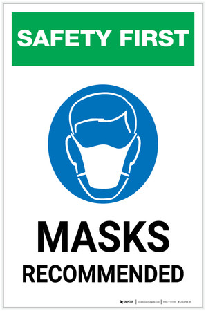 Safety First: Masks Recommended with Icon Portrait - Label | Creative ...
