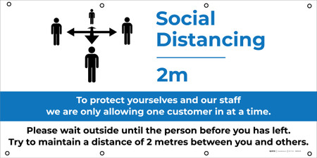 Social Distancing Zone - Maximum People Allowed with Icon Red - Banner