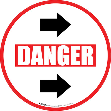 Danger: Right Arrows Circular - Floor Sign | Creative Safety Supply