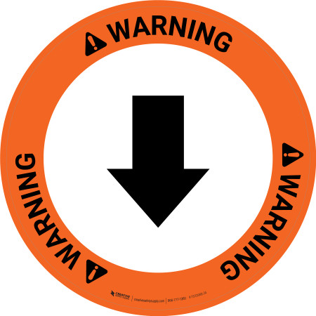 Warning: Down Arrow Circular - Floor Sign