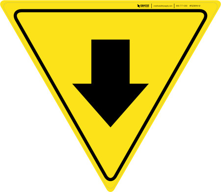 Down Arrow Yield - Floor Sign | Creative Safety Supply