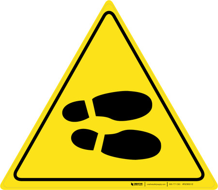 Shoe Print Right Triangle v2 - Floor Sign