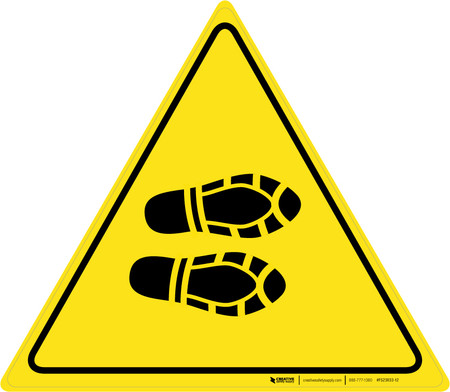 Shoe Print Right Triangle - Floor Sign