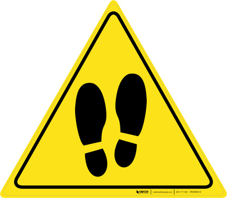 Shoe Print Up Triangle v2 - Floor Sign
