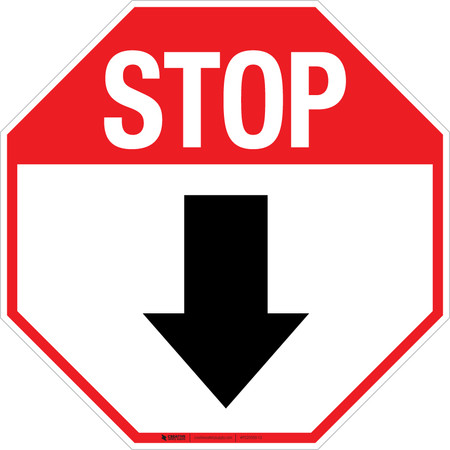 Stop Down Arrow - Floor Sign
