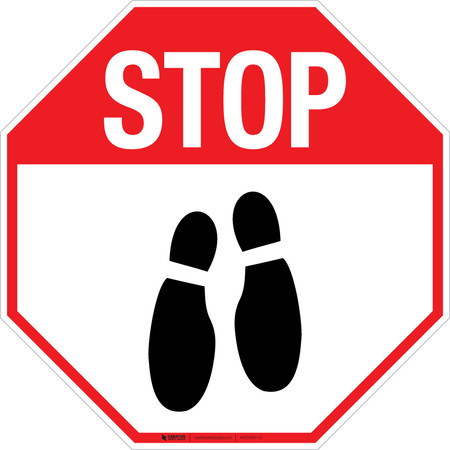 Stop Shoe Print Down v2 - Floor Sign