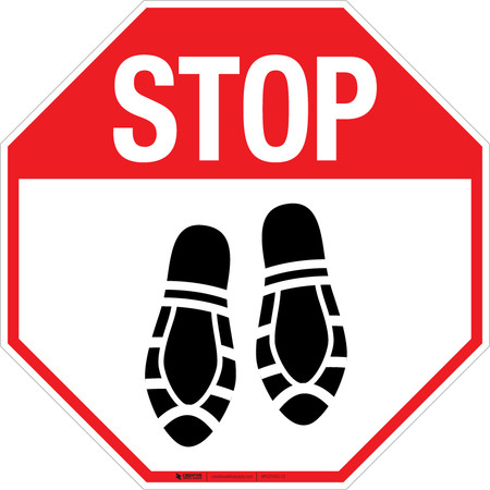 Stop Shoe Print Down - Floor Sign | Creative Safety Supply