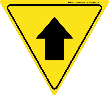Up Arrow Yield - Floor Sign | Creative Safety Supply
