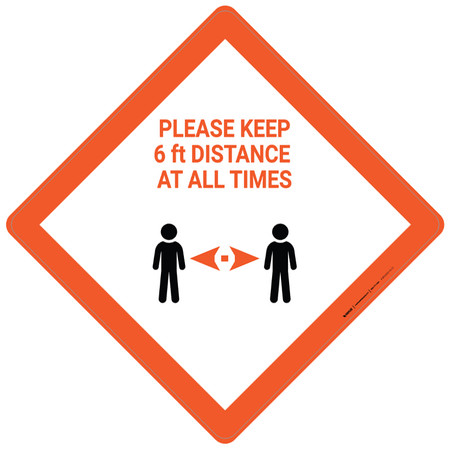 Please Keep 6Ft Distance At All Times - Placard Sign