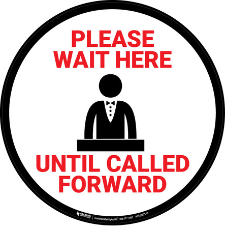 Please Wait Until Called Forward with Casino Cashier Icon - Floor Sign