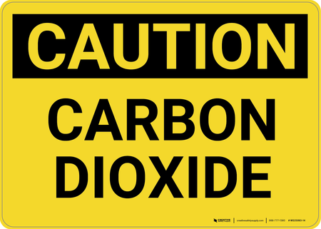 Caution: Carbon Dioxide - Wall Sign