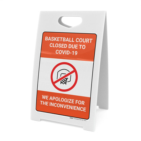 Basketball Court Closed Due to COVID-19 - We Apologize - A-Frame Sign