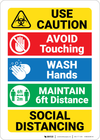Social Distance List Portrait - Wall Sign | Creative Safety Supply