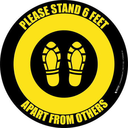 Please Stand 6 Feet Apart From Others Shoe Prints Yellow/Black ...