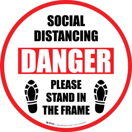 Social Distancing Danger Please Stand In The Frame Shoe Prints ...
