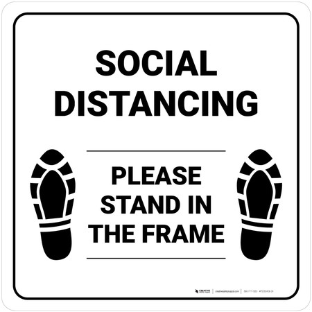 Social Distancing Please Stand In The Frame Shoe Prints Square