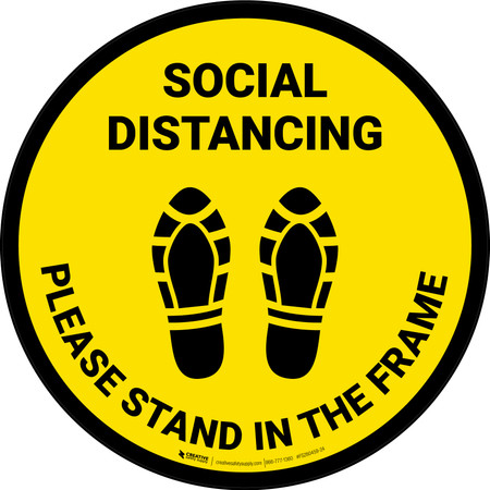 Social Distancing Please Stand In The Frame Shoe Prints Yellow ...