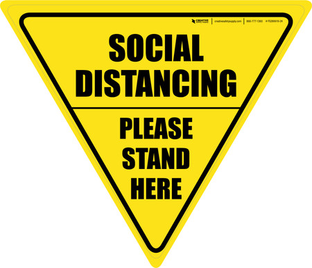 Social Distancing Please Stand Here Yield - Floor Sign