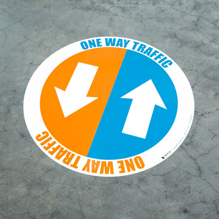 One Way Traffic - Arrows - Floor Sign | Creative Safety Supply