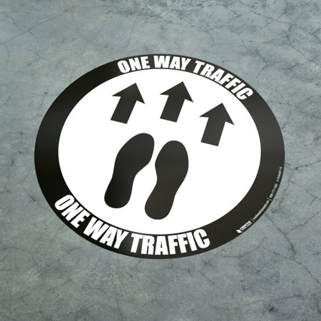 One Way Traffic - Feet - Floor Sign