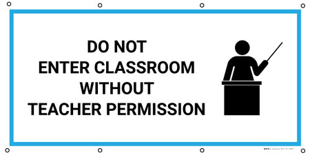 Do Not Enter Classroom Without Teacher Permission with Icon - Banner