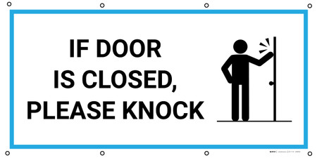 If Door Is Closed Please Knock with Icon - Banner