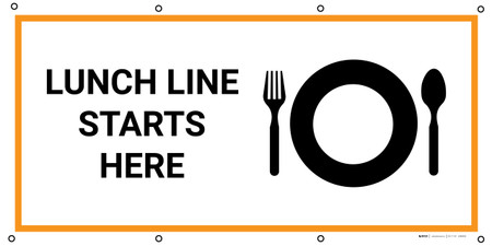 Lunch Line Starts Here with Icon - Banner