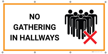 No Gathering In Hallways with Icon - Banner