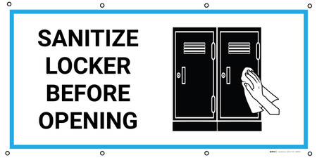 Sanitize Locker Before Opening with Icon - Banner