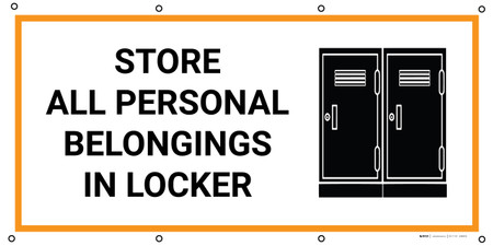 Store All Personal Belongings In Locker with Icon - Banner