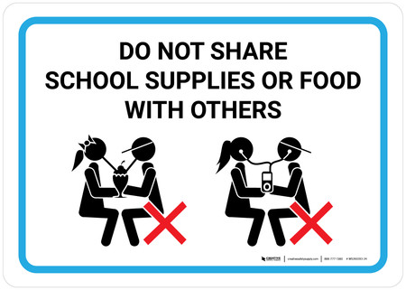 Do Not Share School Supplies Or Food With Others with Icon Landscape ...