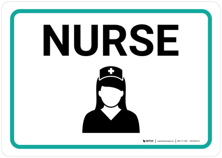 Nurse with Icon Landscape - Wall Sign