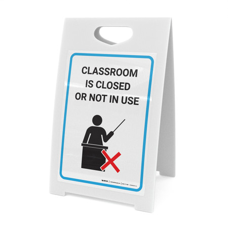 Classroom Is Closed or Not In Use with Icon - A-Frame Sign