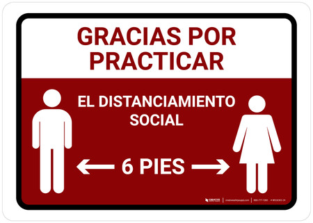 Gracias Por Practicar El Distanciamiento Social Spanish with Icon Red ...