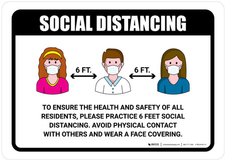 Social Distancing To Ensure Health And Safety Of Residents with Icons ...