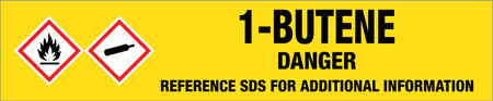 1-Butene [CAS# 106-98-9] - GHS Pipe Marking Label