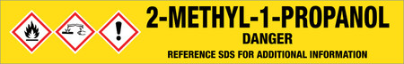 2-Methyl-1-propanol [CAS# 78-83-1] - GHS Pipe Marking Label