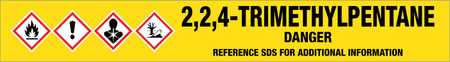 2,2,4-Trimethylpentane [CAS# 540-84-1] - GHS Pipe Marking Label