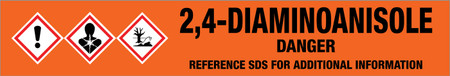2,4-Diaminoanisole [CAS# 615-05-4] - GHS Pipe Marking Label