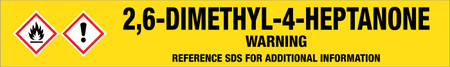 2,6-Dimethyl-4-heptanone [CAS# 108-83-8] - GHS Pipe Marking Label ...