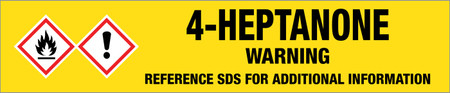 4-Heptanone [CAS# 123-19-3] - GHS Pipe Marking Label