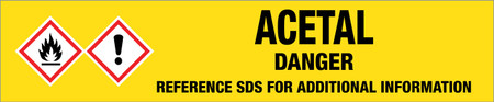 Acetal [CAS# 105-57-7] - GHS Pipe Marking Label