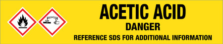 Acetic Acid [CAS# 64-19-7] - GHS Pipe Marking Label | Creative Safety ...