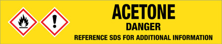 Acetone [CAS# 67-64-1] - GHS Pipe Marking Label