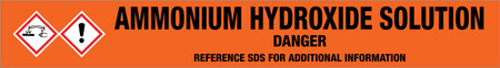 Ammonium Hydroxide Solution [CAS# 1336-21-6] - GHS Pipe Marking Label